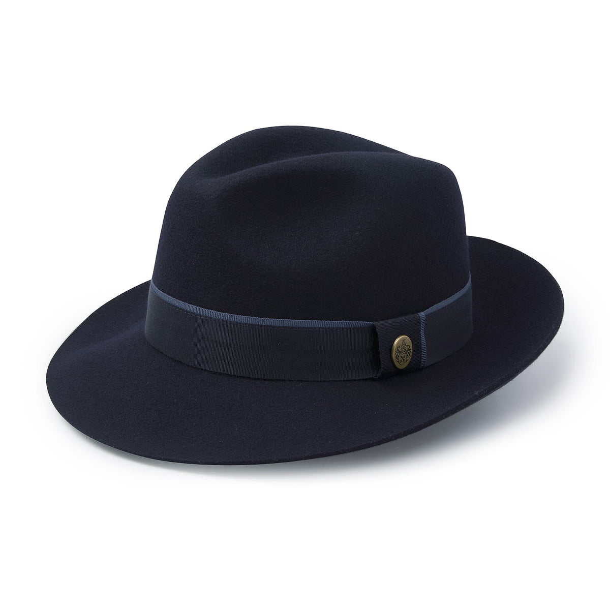 Navy Wingfield Trilby, No Feather - Hicks & Brown